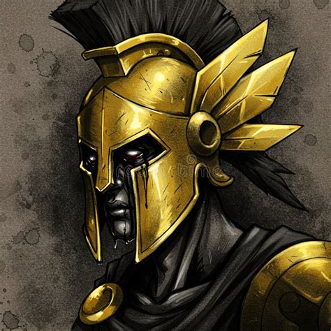 A Detailed Illustration Of A Warrior In A Golden Helmet With Angular