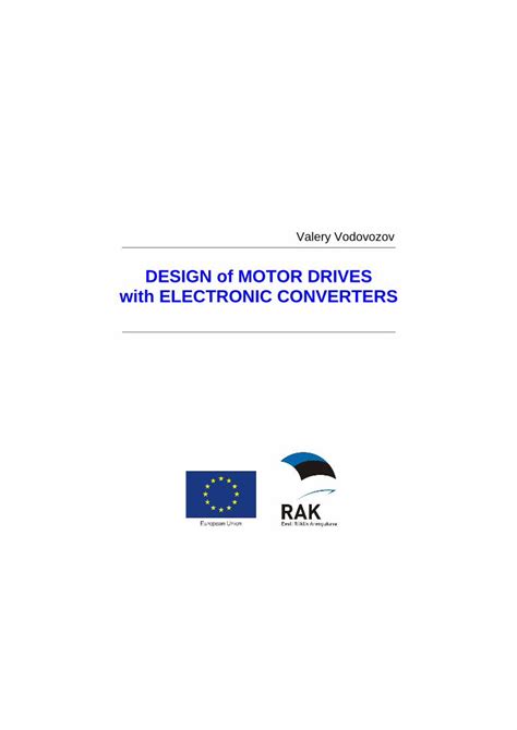 Pdf Design Of Motor Drives With Electronic Converters · The Asynchronous Induction Motors Of