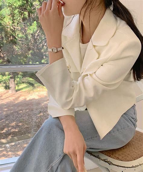 핫핑 MADE 라프 카라 세미크롭 트위드자켓 데일리룩 캐주얼룩 봄자켓 간절기아우터 트위드자켓 테일러드카라 빅사이즈트위드자켓 빅사이즈아우터 봄아우터
