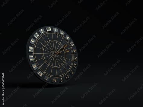 Darts Game Abstract Black Background Dartboard Minimal Black Background Concept Minimalist