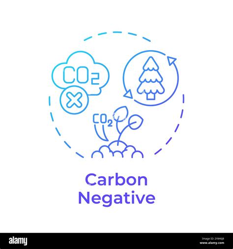 Carbon Negative Blue Gradient Concept Icon Stock Vector Image And Art Alamy