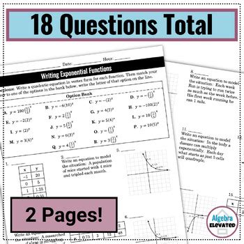 Writing Exponential Functions From Graphs Tables Context Matching