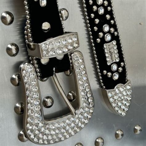 Bb Simon Accessories Bb Simon Blacksilver Luxury Belt With