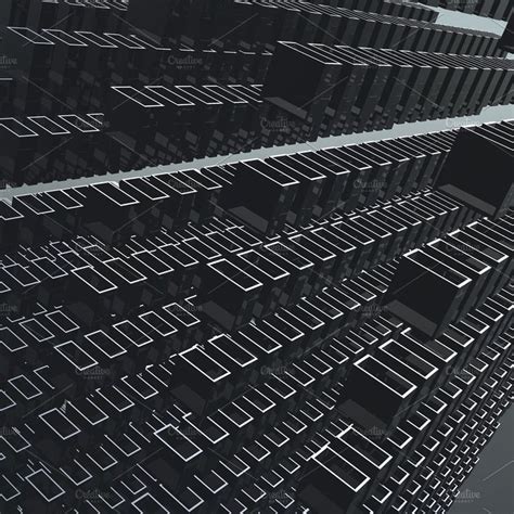 Box Particle Grid Matrix 3d Render