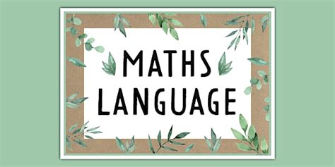 👉 Muted Botanical Themed Maths Language Display Poster