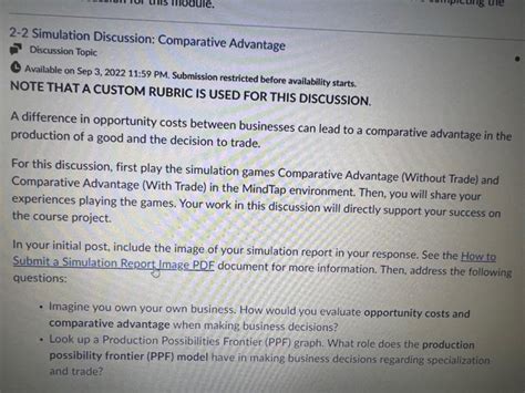 Solved 2 2 Simulation Discussion Comparative Advantage