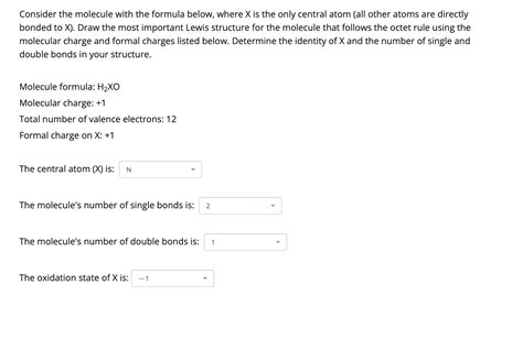 Solved Consider The Molecule With The Formula Below Where X Chegg Com