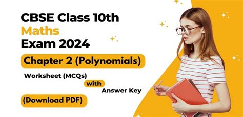CBSE Class 10th Maths 2024 Chapter 2 Polynomials Worksheet MCQs