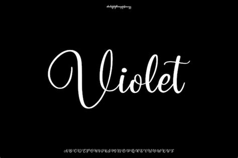 Premium Vector Decorative Violet Creative Vector Script Alphabet Font Design