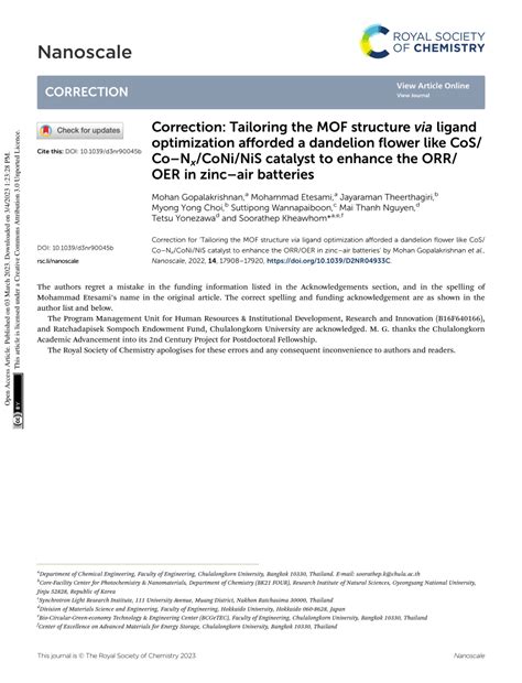 Pdf Correction Tailoring The Mof Structure Via Ligand Optimization Afforded A Dandelion