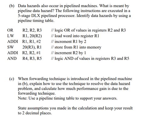 Solved B Data Hazards Also Occur In Pipelined Machines Chegg