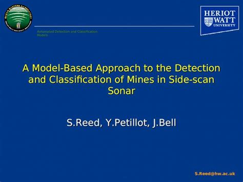 ppt automated detection and classification models s reed hw ac uk a