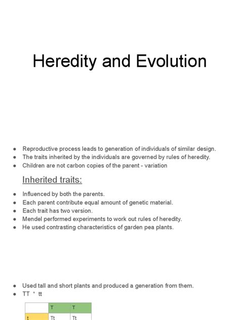 Heredity And Evolution Pdf Genetics Sex