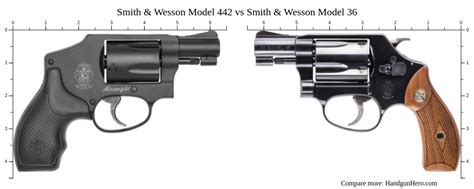 Smith And Wesson Model 442 Vs Smith And Wesson Model 36 Size Comparison