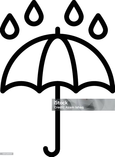 물 방울 및 우산 개념 장마 장비 벡터 아이콘 디자인 흰색 배경에 젖은 계절 기호 강우 날씨 기호 0명에 대한 스톡 벡터 아트 및 기타 이미지 Istock
