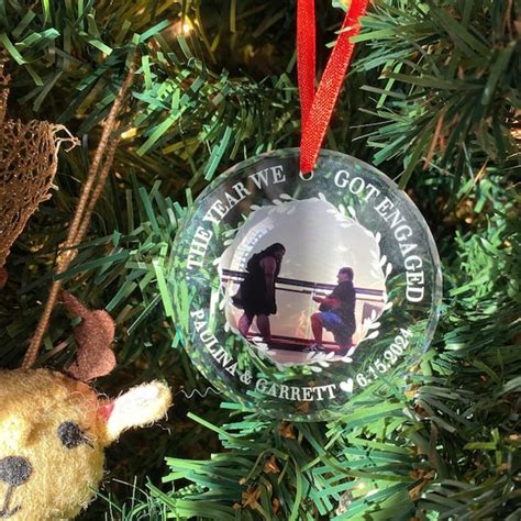Personalized Just Engaged Photo Valentine Ornament Year We Got Engaged