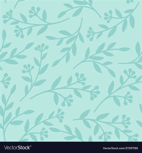 Pastel Mint Seamless Floral Pattern Royalty Free Vector