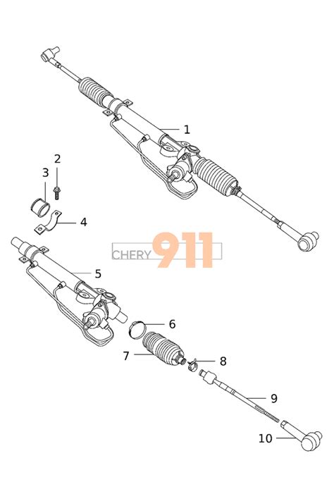 Рулевая рейка Chery Kimo - Ходовая часть (Схема) | Магазин CHERY911