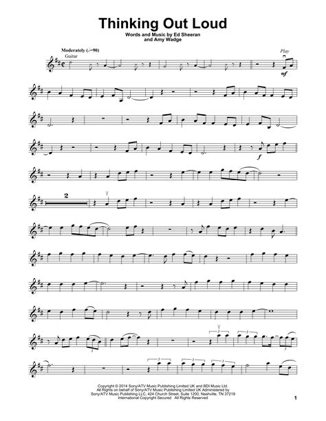 Thinking Out Loud By Ed Sheeran Sheet Music For Violin Playalong At