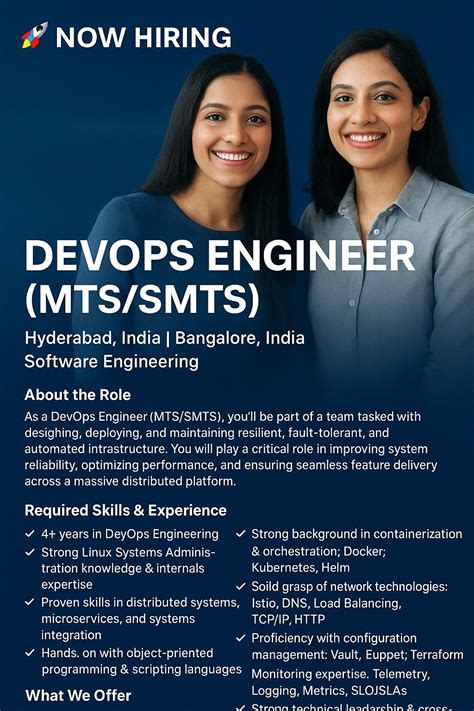 🚀 Now Hiring Devops Engineer Mtssmts 📍 Locations Hyderabad India