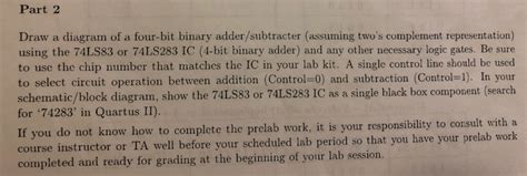 Solved Part 2 Draw A Diagram Of A Four Bit Binary Chegg Com