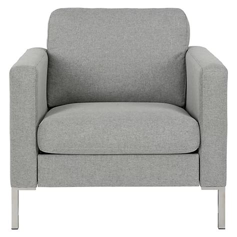 Fabry Armchair In Fabric Grey With Steel Legs