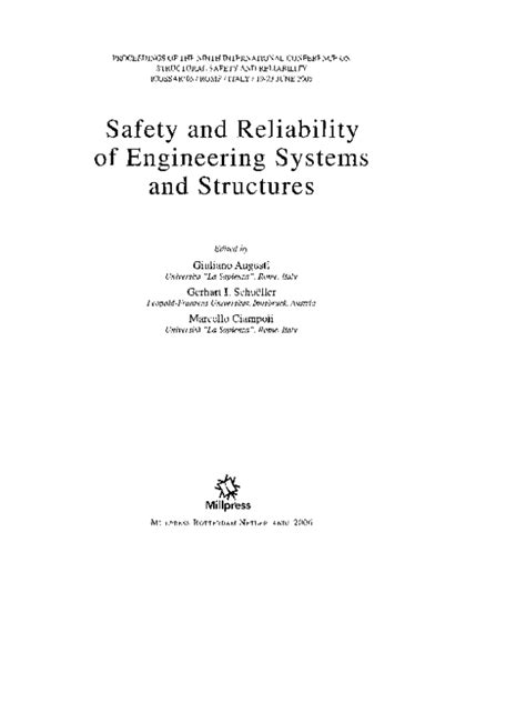 Pdf Safety And Reliability Of Engineering Systems And Structures G Augusti