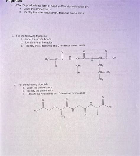 Solved 1 Draw The Predominate Form Of Asp Lys Phe At