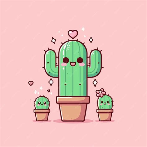 Premium Vector Cute Cactus Flower Vector Illustrations