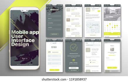Design Mobile Application Ui Ux Set Stock Vector Royalty Free Shutterstock