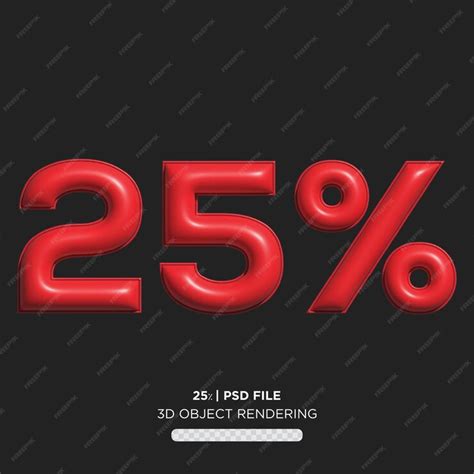 Premium Psd A 25 30 Percent Of A Red Object Rendering Discount Is