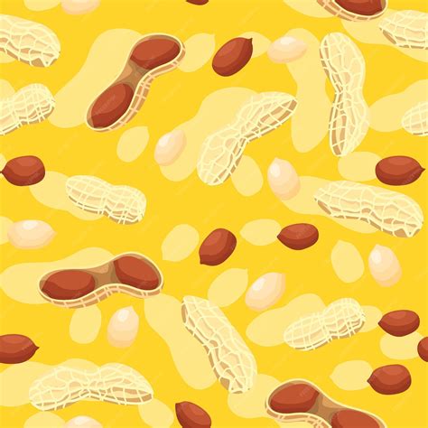 Premium Vector A Seamless Pattern Of Peanuts Vector Illustration