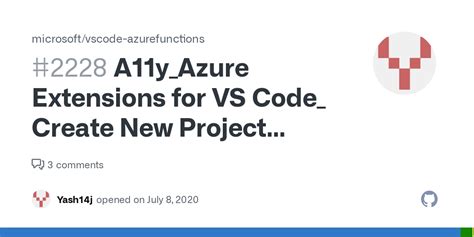 A11y Azure Extensions For VS Code Create New Project Keyboard Unable
