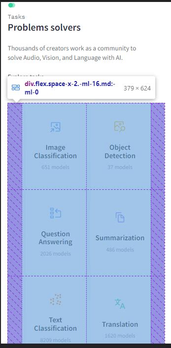 Css Bug Tasks Section Gets Cut In Home Page On Smaller Screens · Issue 245 · Huggingfacehub