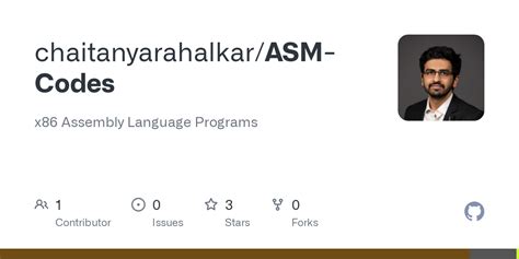 github chaitanyarahalkar asm codes x86 assembly language programs