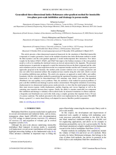 Pdf Generalized Three Dimensional Lattice Boltzmann Color Gradient Method For Immiscible Two