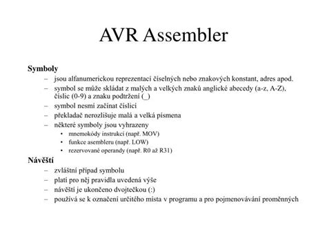 Ppt Avr Assembler Powerpoint Presentation Free Download Id4638524