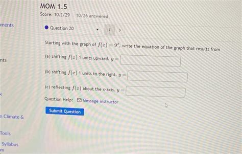 Solved Starting With The Graph Of F X 9x Write The Chegg Com