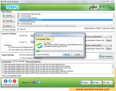 Screenshots Of Drpu Excel Converter Shows How To Convert Xls Files Into