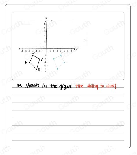 Solved Plot The Image Of Quadrilateral Abcd Under A Reflection Across The Y Axis [math]