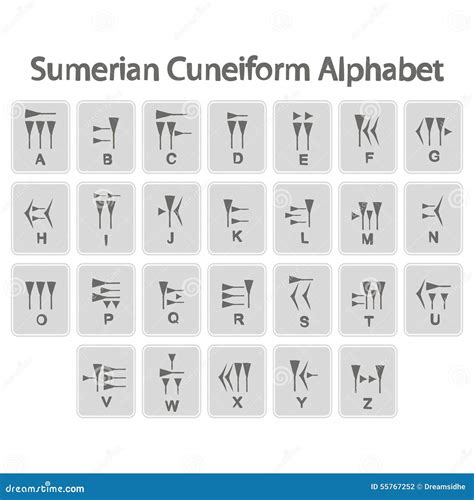 Ancient Cuneiform Assyrian Or Sumerian Inscripton Background Cartoon