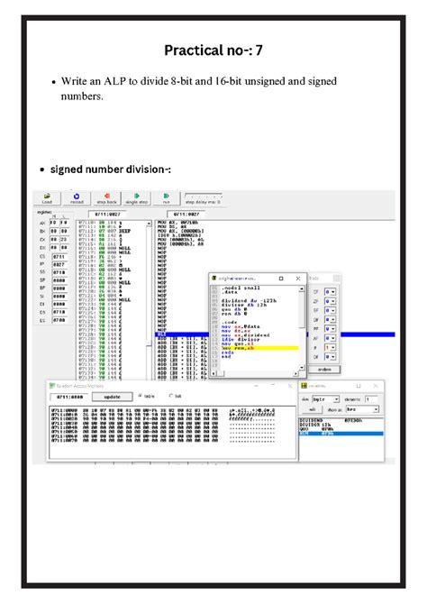 mic 7 computer engineering diploma write an alp to divide 8 bit and 16 bit unsigned and