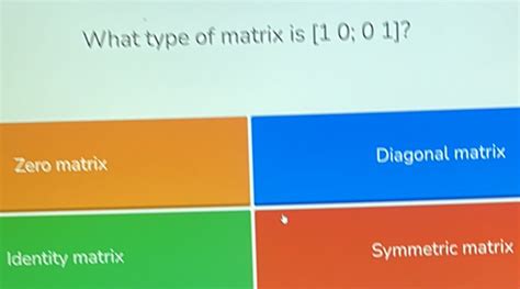 What Type Of Matrix Is 1001 Zero Matrix Diagonal Matrix Identity