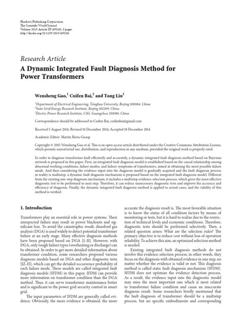 8 A Dynamic Integrated Fault Diagnosis Method For Power Transformers