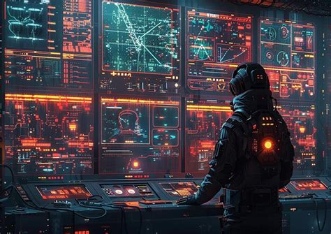 Cyberpunk Hacker Futuristic Graphic Illustration Premium Ai Generated Image