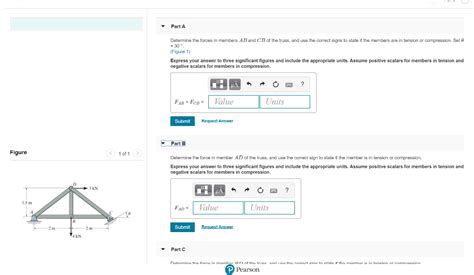 Solved Part A 30 Determine The Forces In Members Ab And Cb