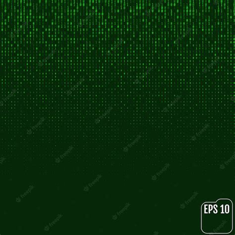 Premium Vector Binary Code Green Neon Glow Matrix