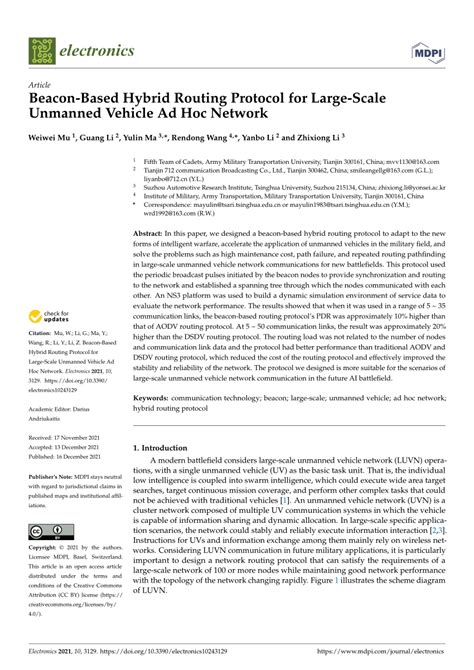 Pdf Beacon Based Hybrid Routing Protocol For Large Scale Unmanned
