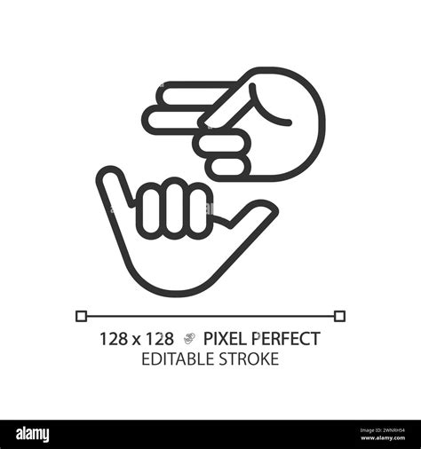 Deaf Sign Language Linear Icon Stock Vector Image And Art Alamy