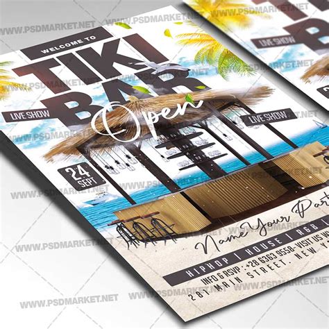 Download Tiki Bar Card Printable Template Flyer Psd Psdmarket